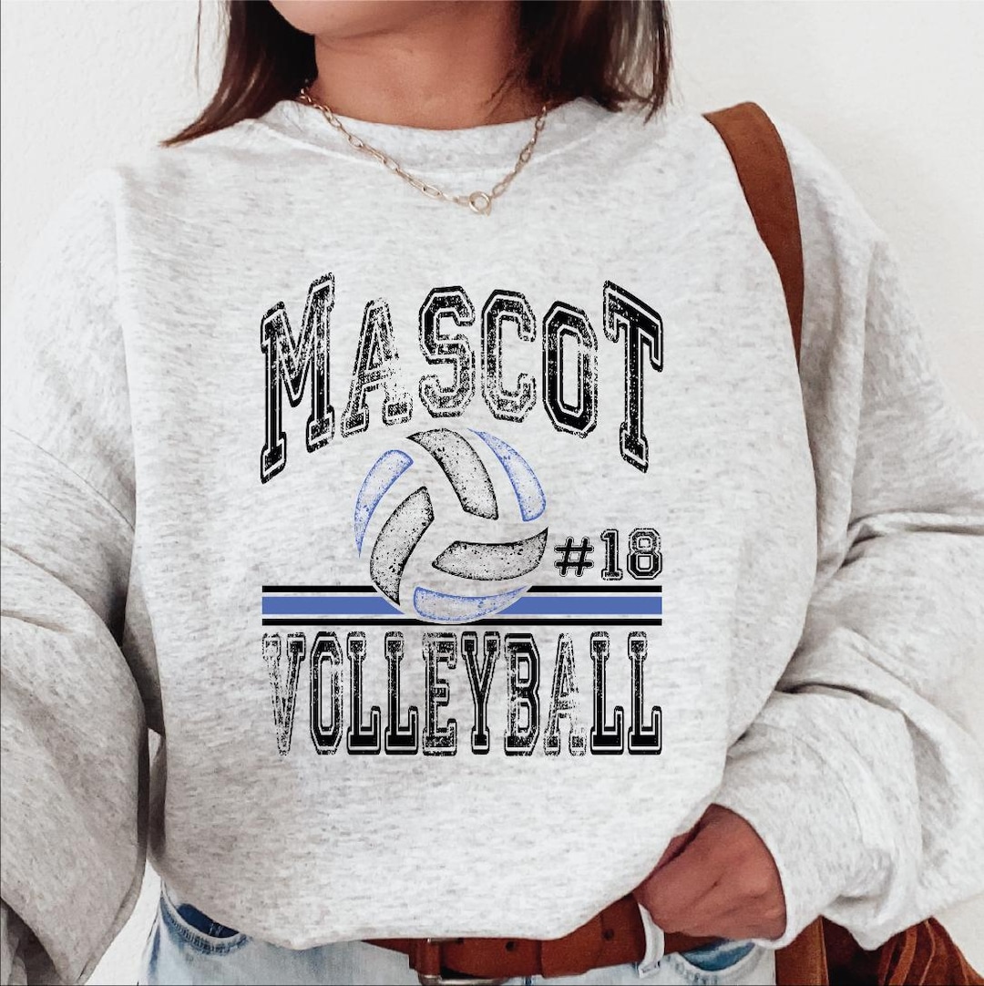 Custom Mascot Name Volleyball Sweatshirt, Teacher Coach Sweater ...