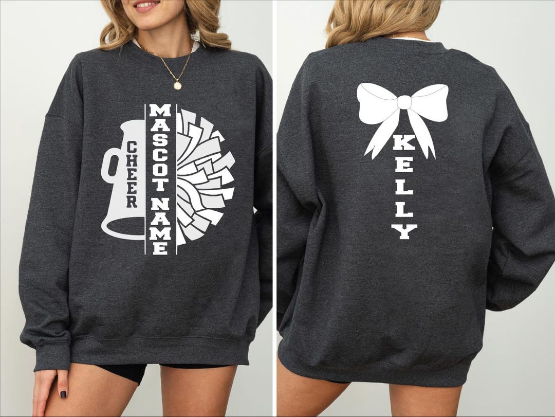 Custom Cheer Mascot Sweatshirt, Cheer Mom Sweatshirt, Cheer Megaphone ...