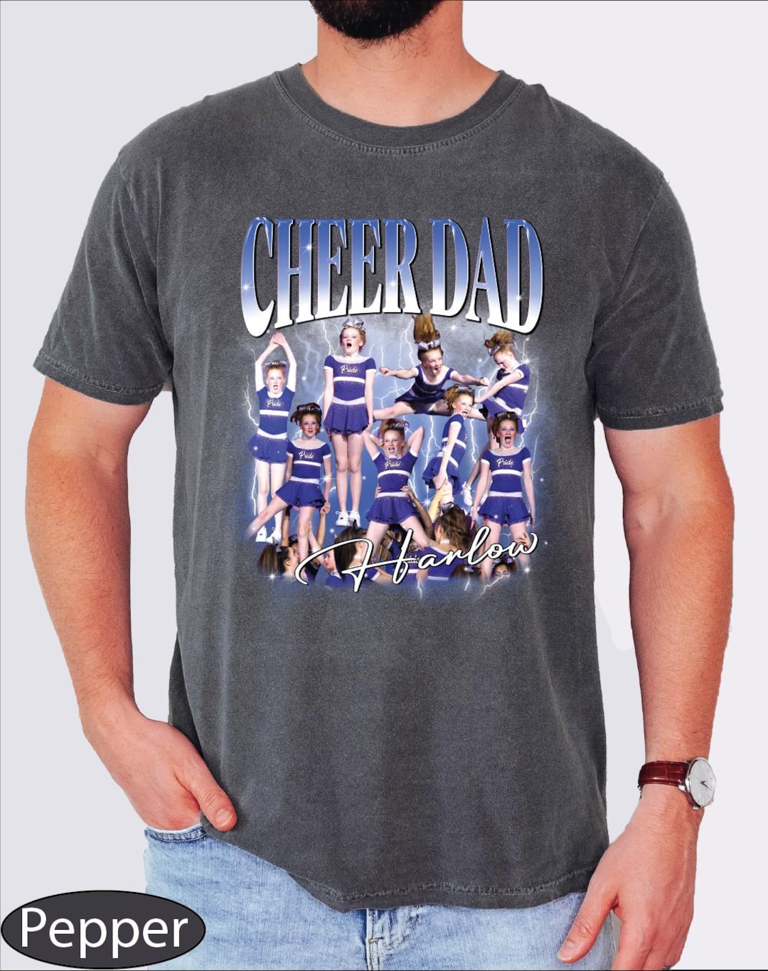 Personalized Cheer Dad Shirt, Custom Photo Cheer Dadtshirt, Game Day ...