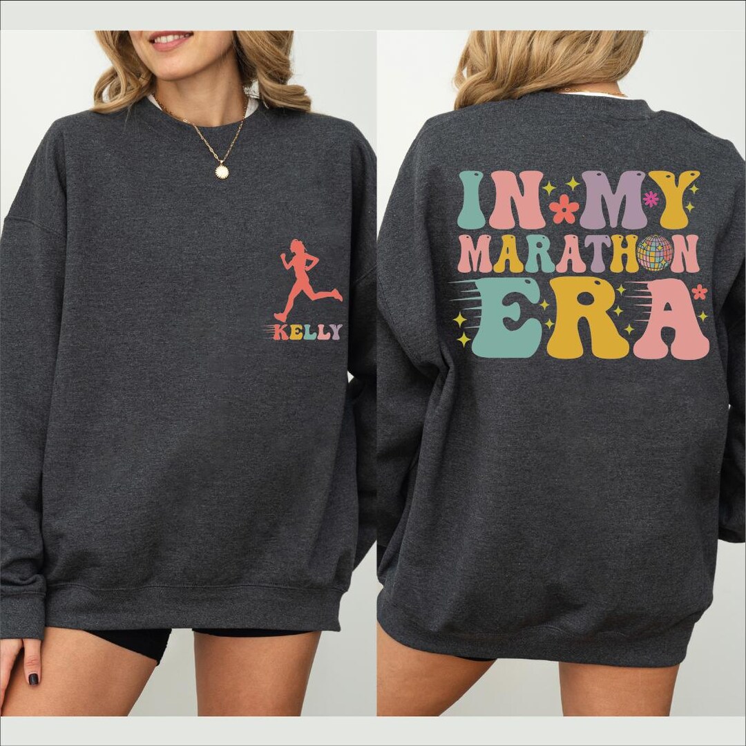 Custom in My Marathon Era Sweatshirt, Runner Hoodie, Marathon Athlete ...