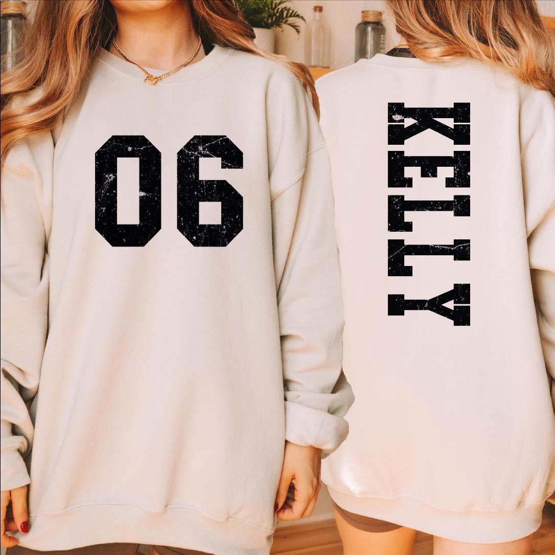 Custom Mascot Number Sweatshirt, Your Name Here Sweater, Custom School ...