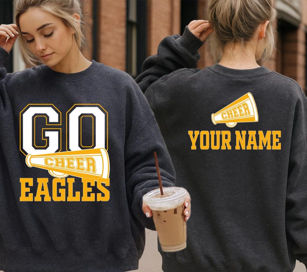 Custom Go Cheer Sweatshirt, Cheerleading Sweater, Custom Mascot Name ...