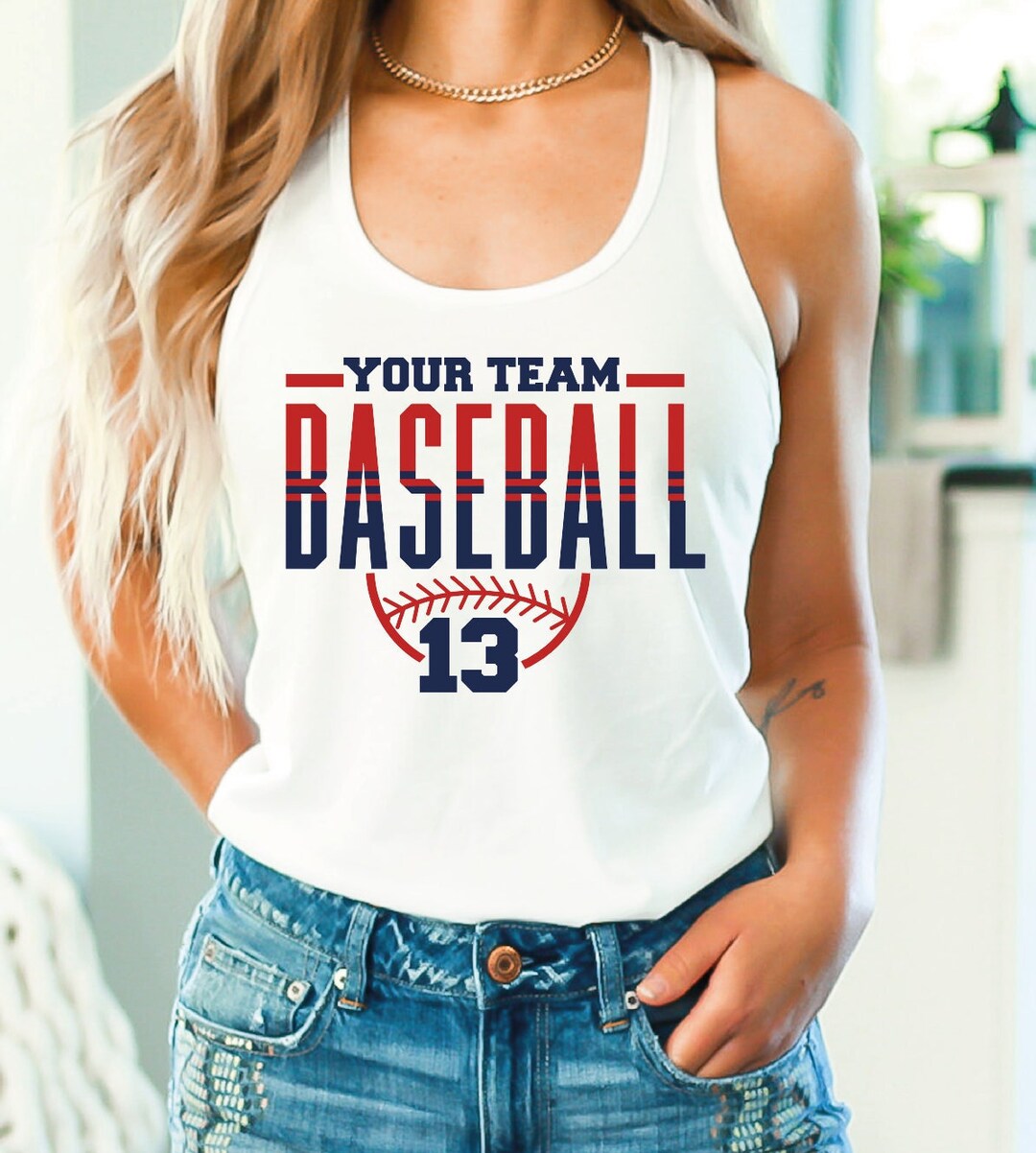 Custom Baseball Tank Women, Your Team Baseball Tank Tops, Baseball Team ...