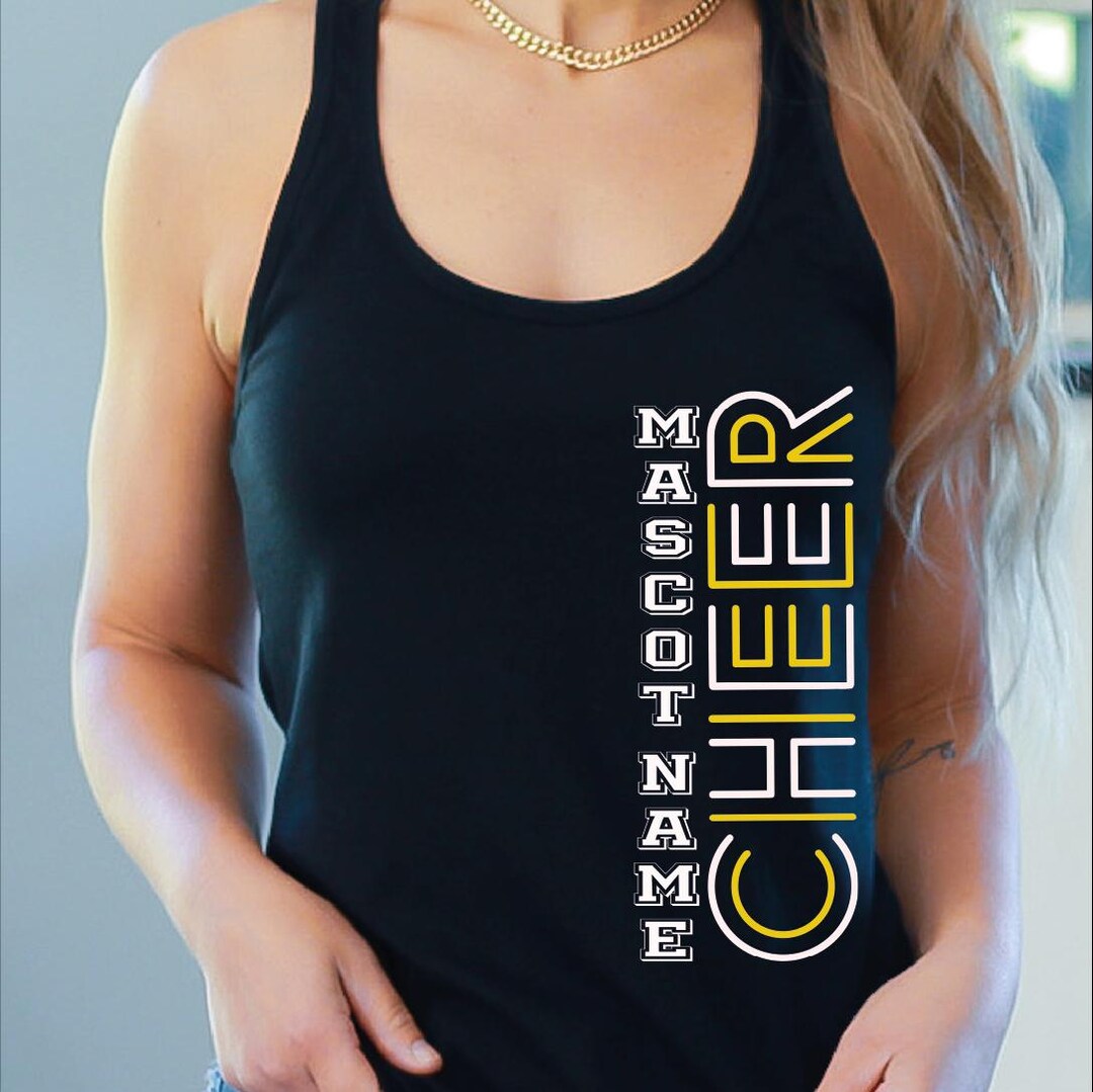 Custom Cheer Mascot Name Tank Top, Cheer Coach Tank Top for Her ...