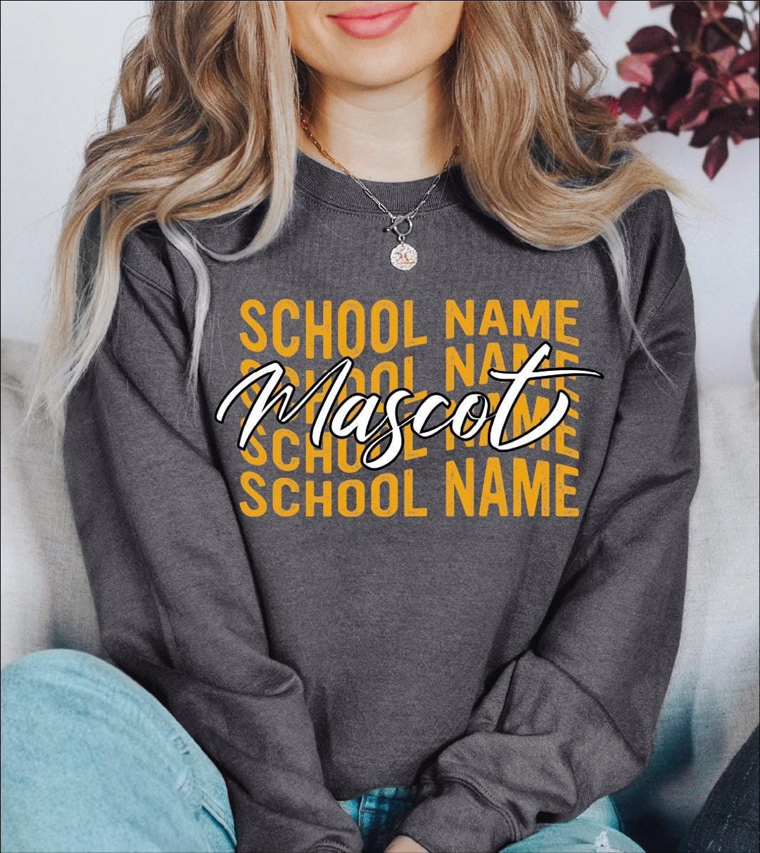 Custom School Mascot Sweatshirt, School Name and Mascot Sweater, School ...