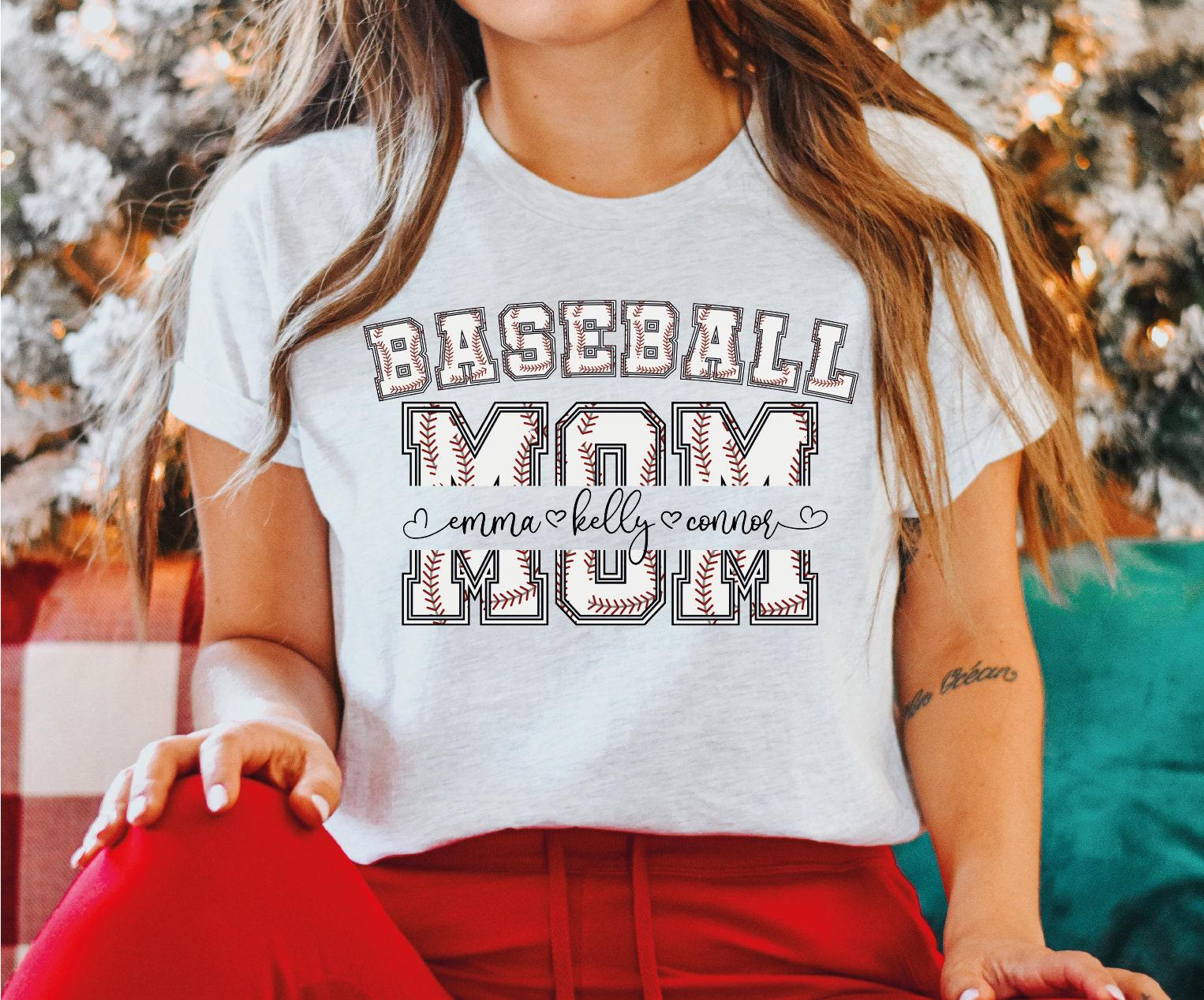Custom Baseball Mom Shirt, Kids Name Baseball Shirt, Personalized ...