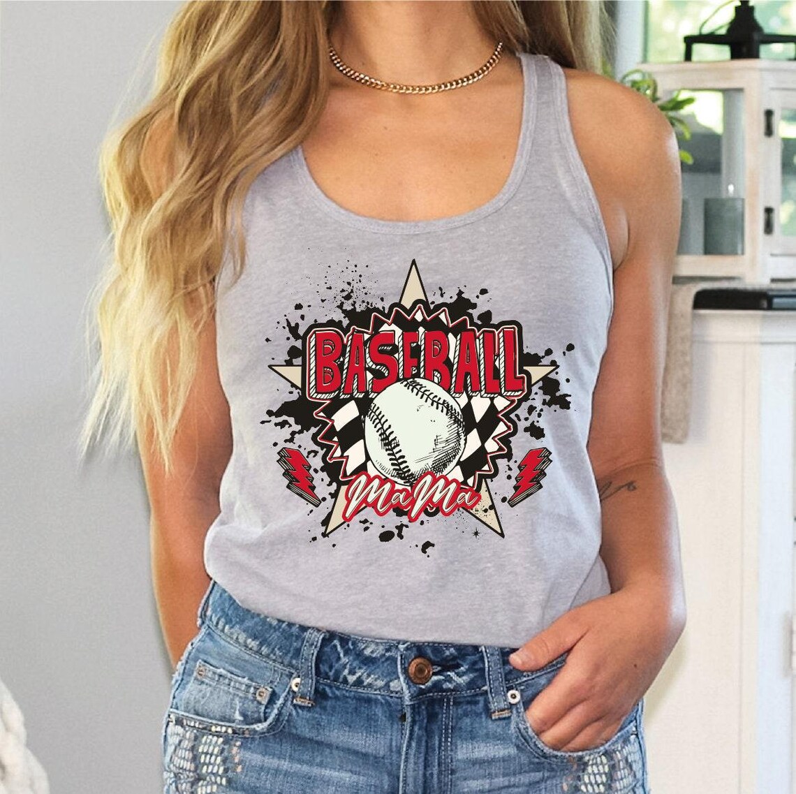 Baseball Mama Tank Top, Baseball Mom Tank Tops, Baseball Game Day Tank ...