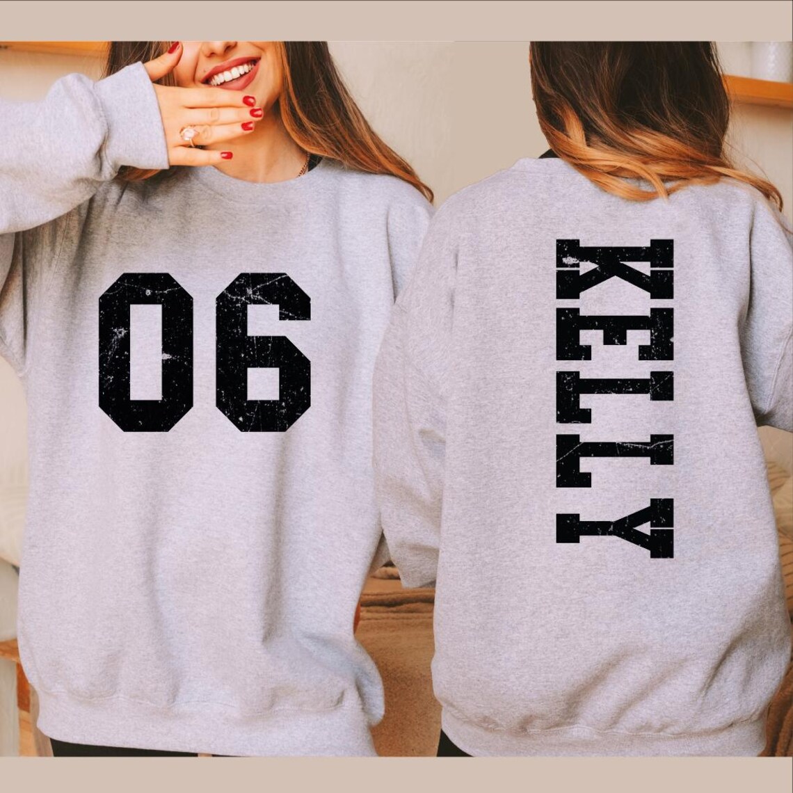 Custom Mascot Number Sweatshirt, Your Name Here Sweater, Custom School ...
