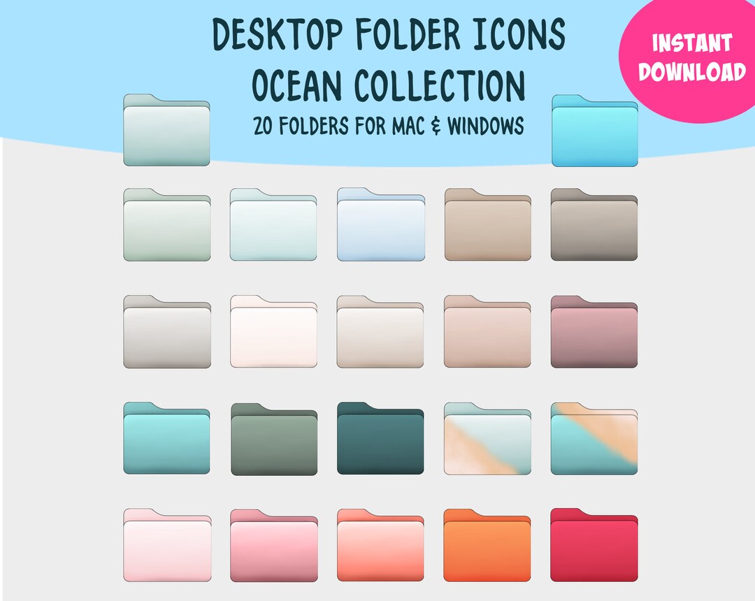 Desktop Folder Icon for Mac and Windows, Folder Icon, Mac Icon, Windows ...