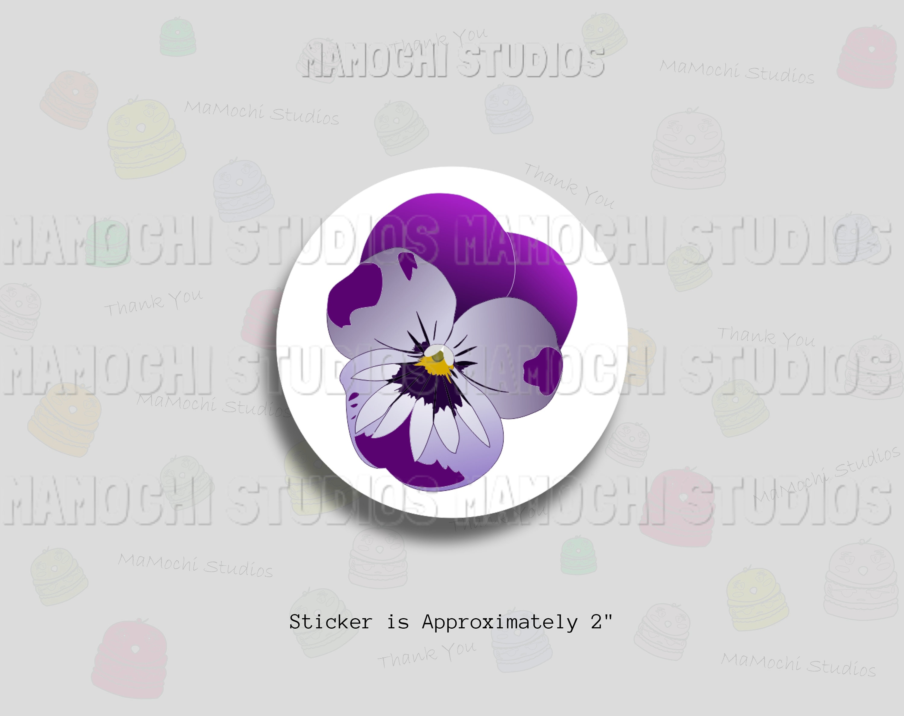 Die Cut Stickers Purple Viola Flowers, Represents Nostalgia, Past Love ...