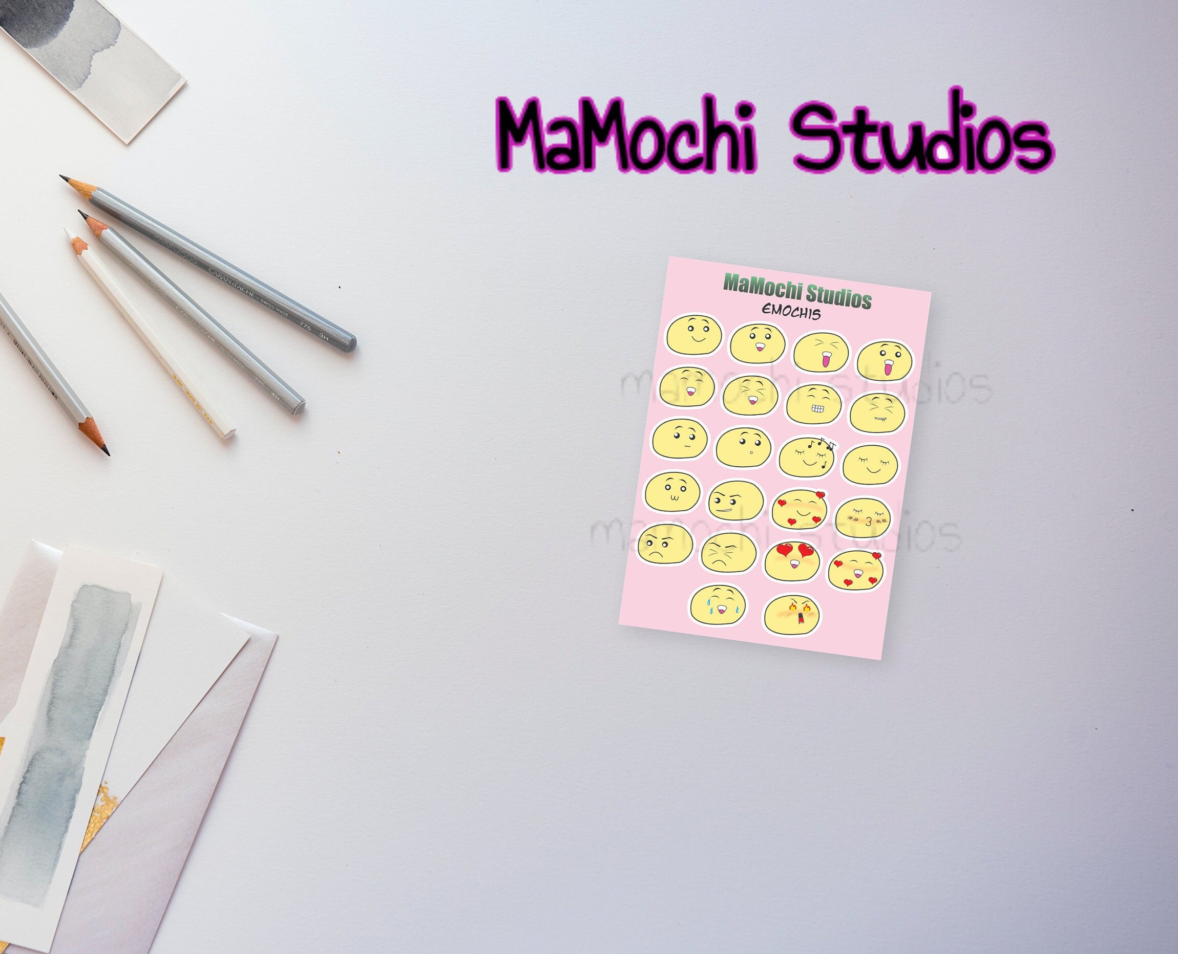 Sticker Sheet - Emochi Kawaii Mochi, Anime Emoji Art, Moody Planners ...