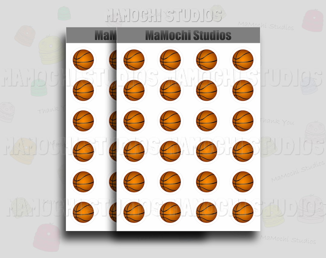 Mini Planner Stickers - 2 Sheets Basketballs, Bujo Sticker, Cute ...