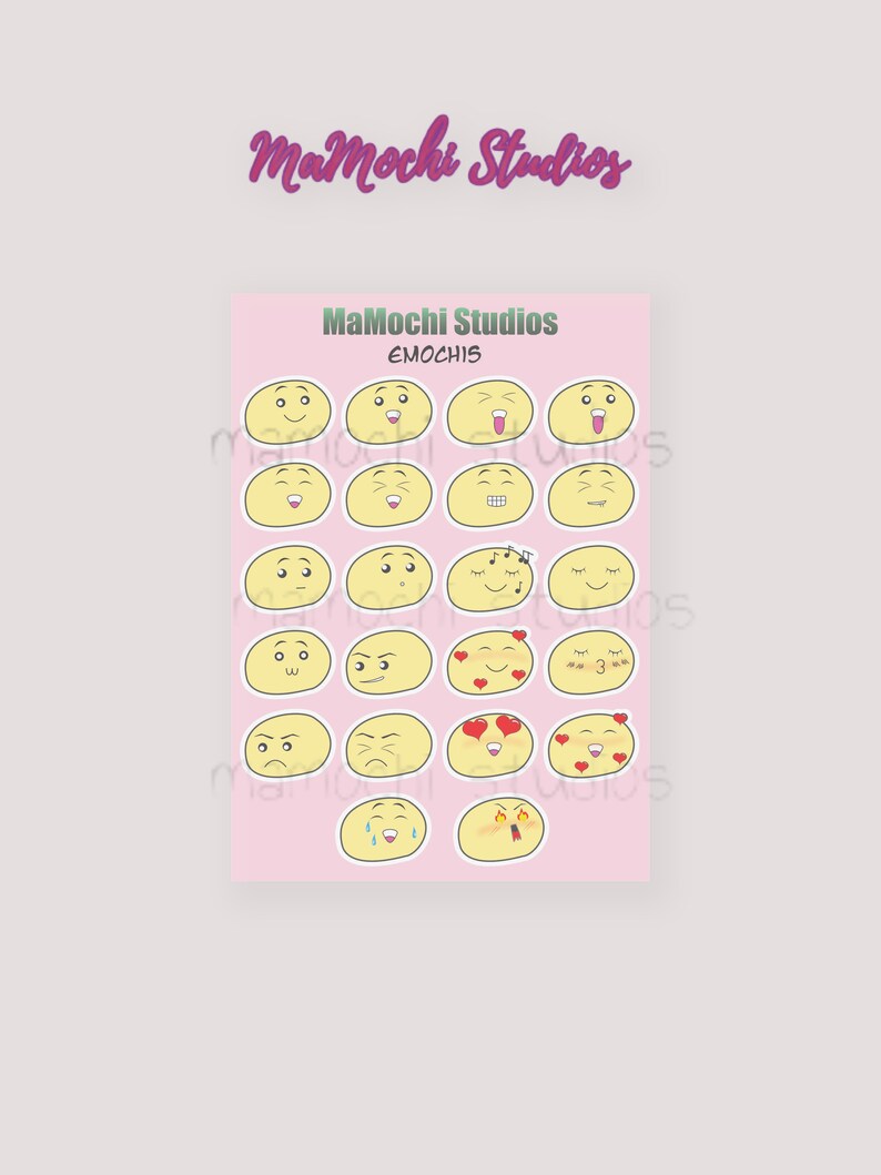 Kawaii Mochi Emoji Sticker Sheet – Planner, Scrapbook - Etsy