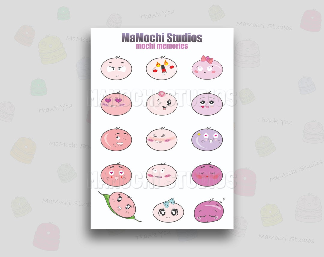 Sticker Sheet Mochi Cute Kawaii Pink Berry Patch, School Journals, Kid ...