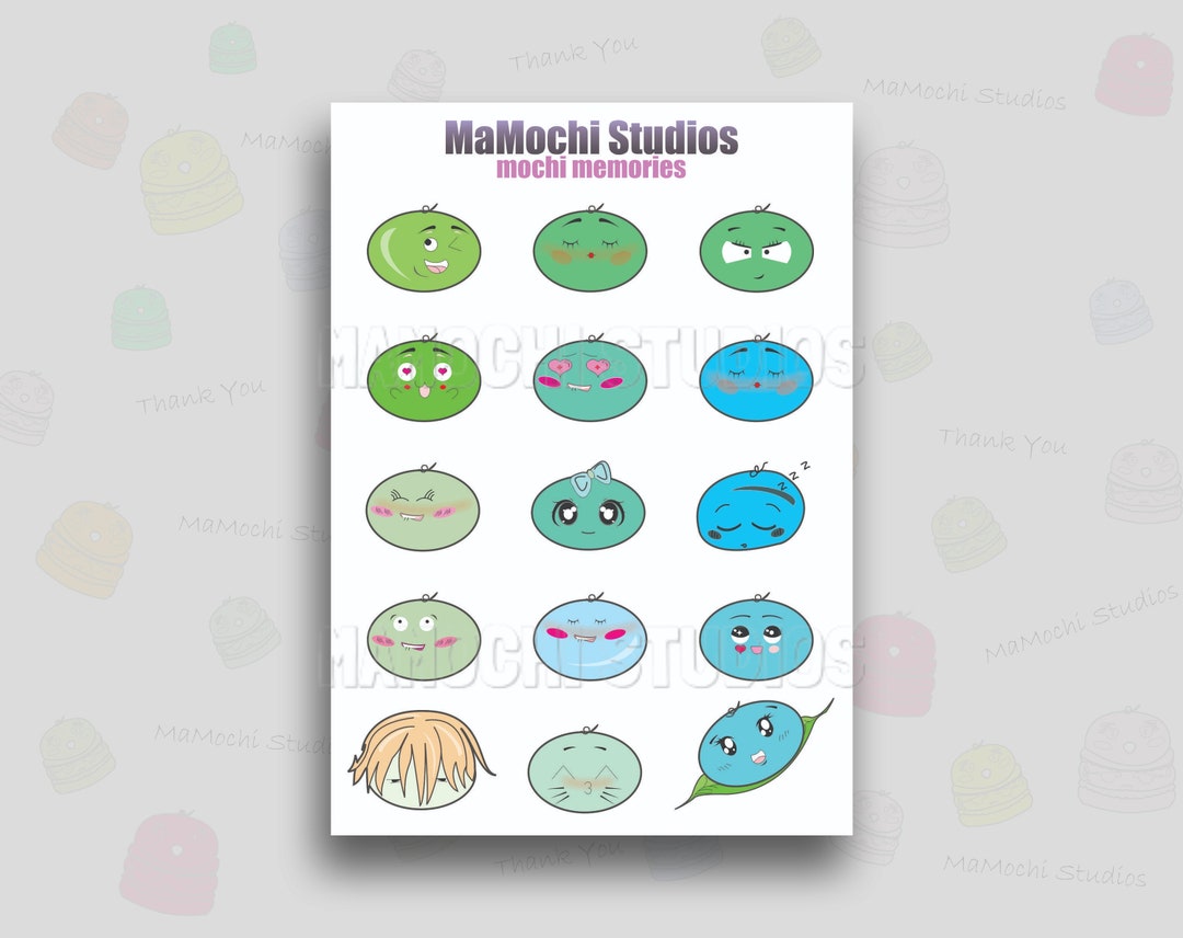 Sticker Sheet Mochi Cute Kawaii Spring Begins, Japanese Dessert Kit ...