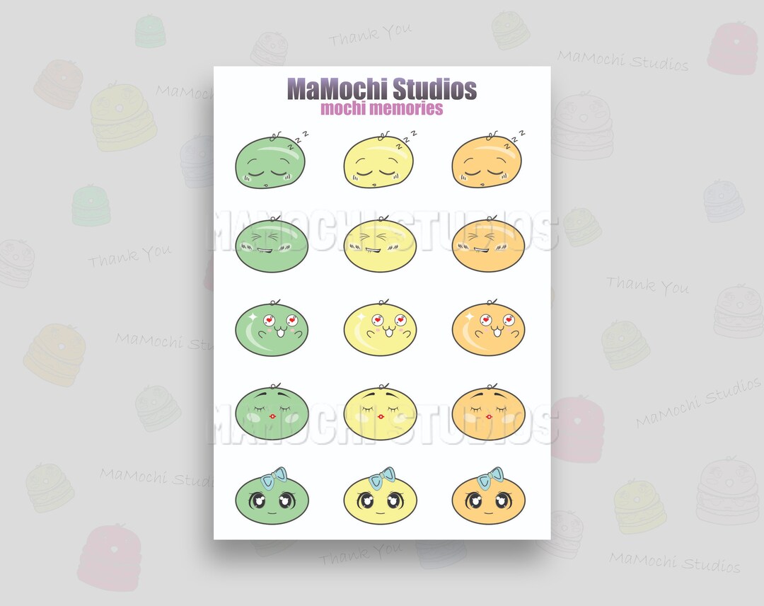 Sticker Sheet - Mochi Cute Kawaii Citrus Colors, Kid's Planner Journals ...