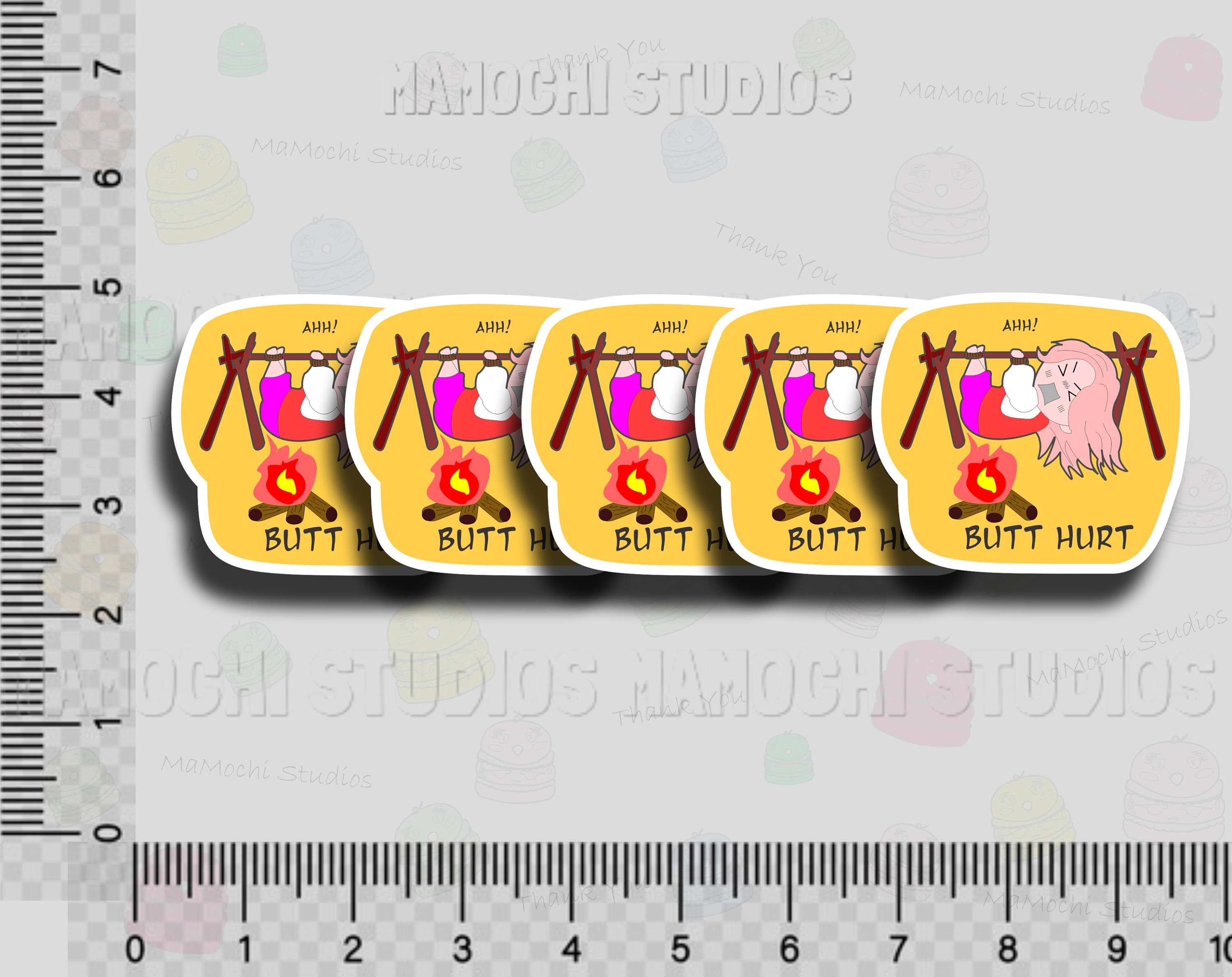 Die Cut Stickers Kawaii Anime Girl, Butt Hurt Roasted Stickers, Party ...