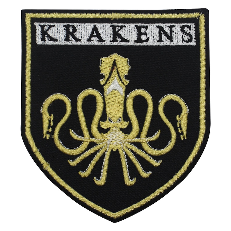 Krakens Logo Patch Embroidered Logo Embroidery Patch Iron on Patch Sew Badge DIY Embroidery ...