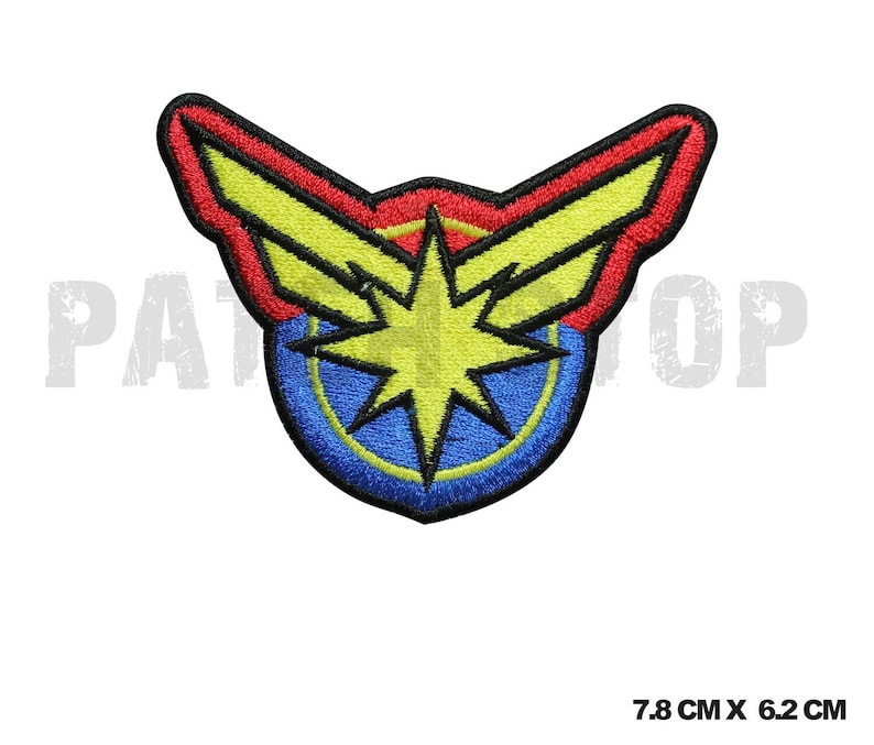 Captain Marvel Logo Patch Embroidered Logo Embroidery Patch Iron on ...