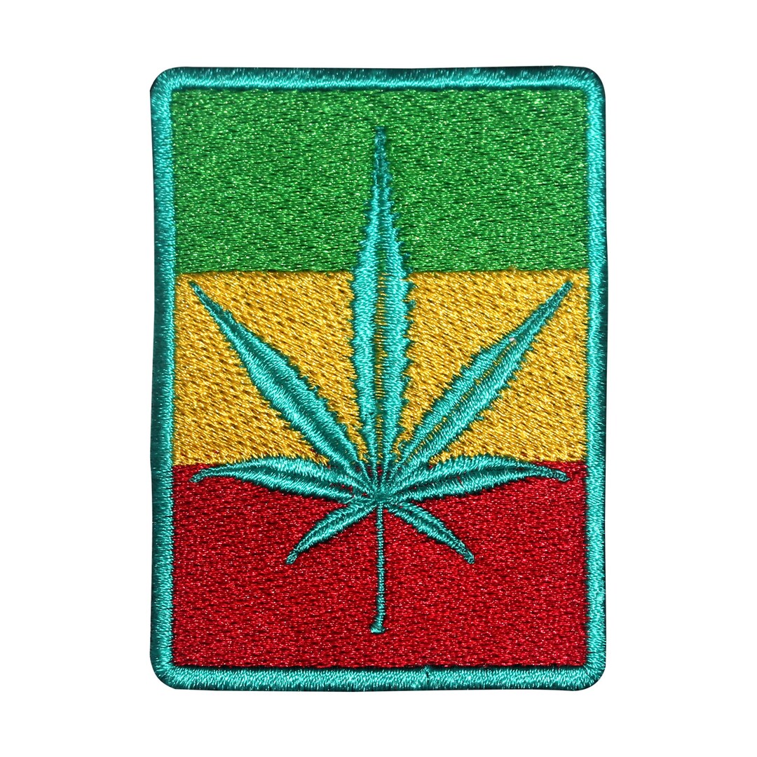 Rasta Weed Flag Patch Embroidered Logo Embroidery Patch Iron on Patch Sew Badge DIY Embroidery ...
