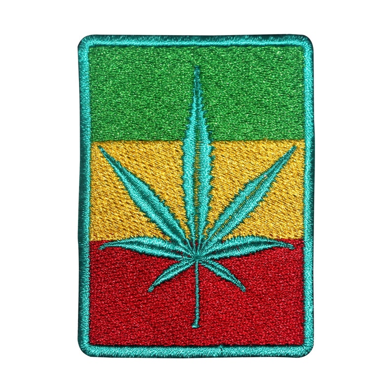 Rasta Weed Flag Patch Embroidered Logo Embroidery Patch Iron on Patch ...