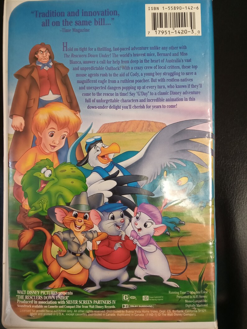 Rare Disney's the Rescuers Down Under Black Diamond Classics - Etsy