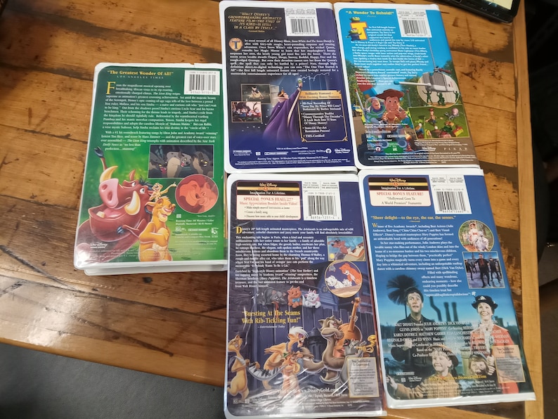 Vintage Disney VHS Tapes Set of 5 - Etsy