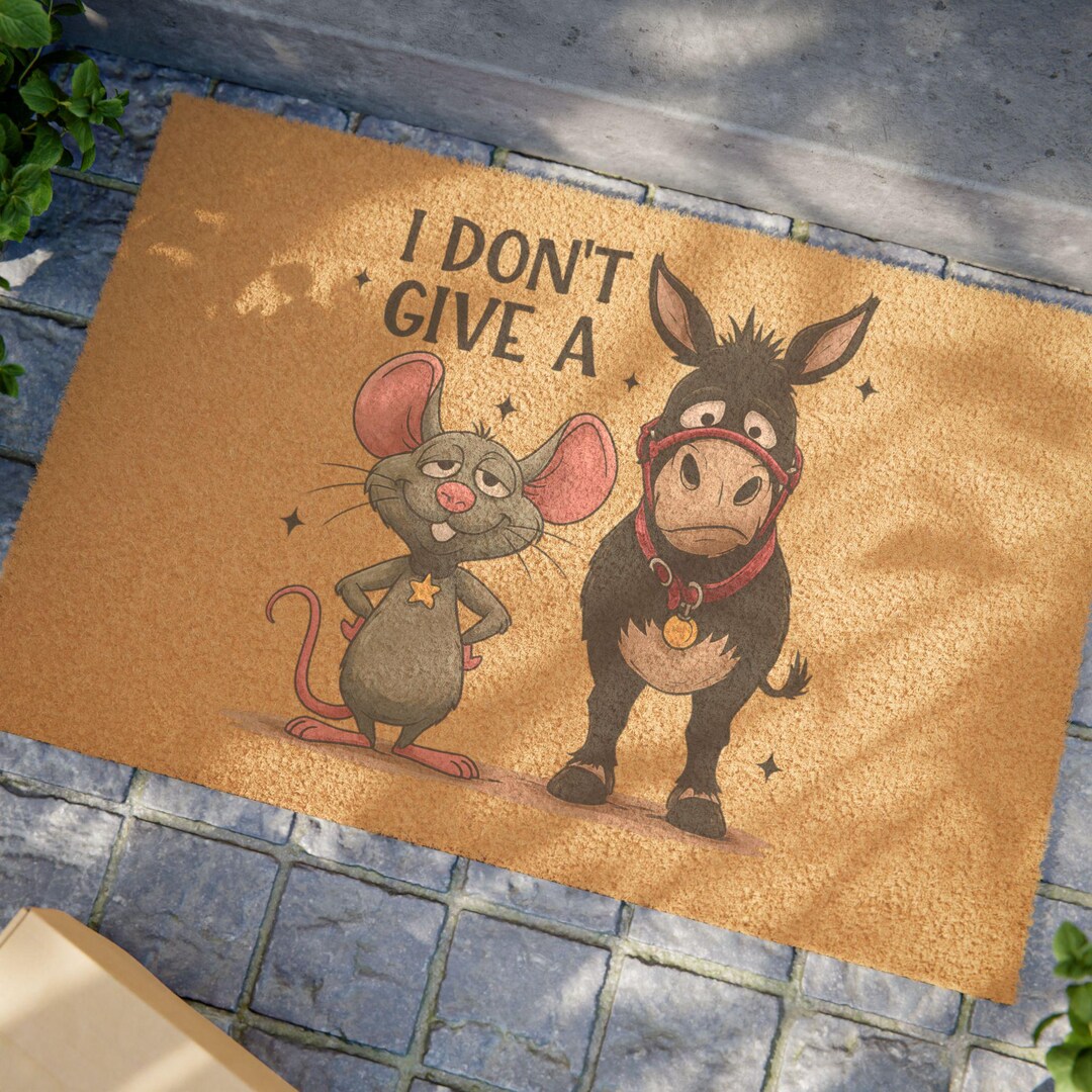 I Do Not Give A Mouse or a Donkey Doormat Funny Coir Welcome Mat - Etsy