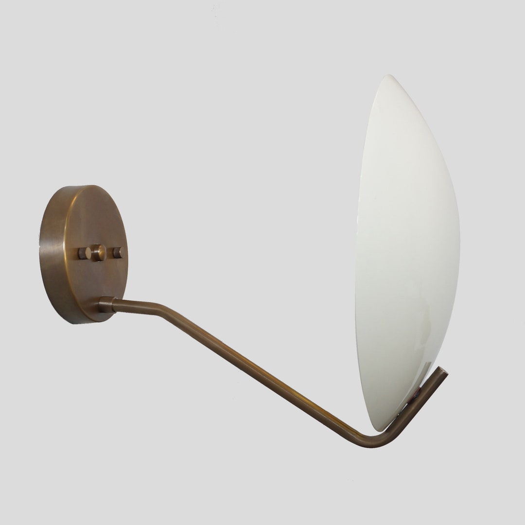 Stilnovo Style Brass Disk Wall Sconce Light Beside Wall Sconce - Etsy