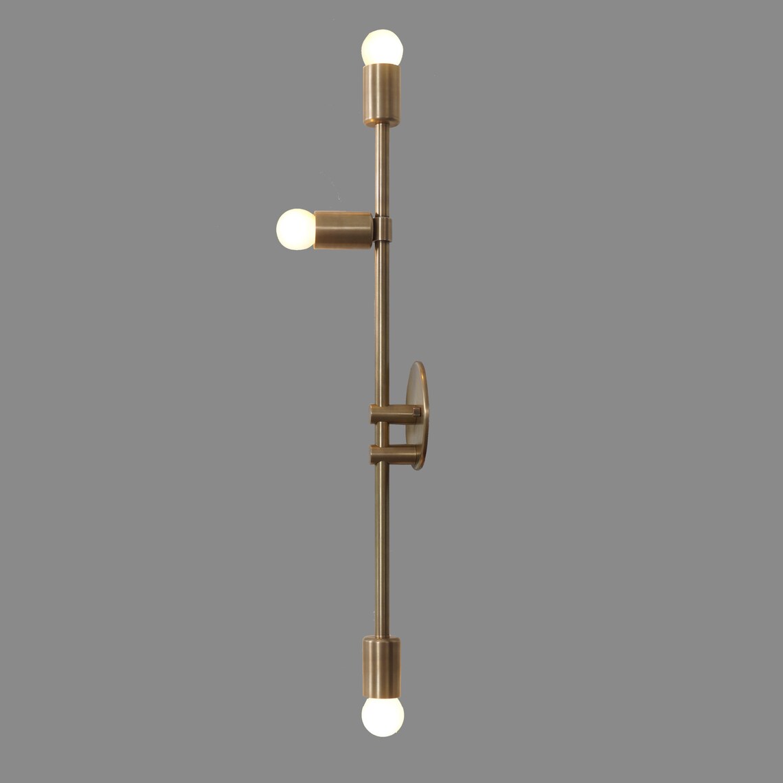 Handmade Brass Sputnik Wall Sconce Three Light Bare Bulbs Wall Lamp - Etsy