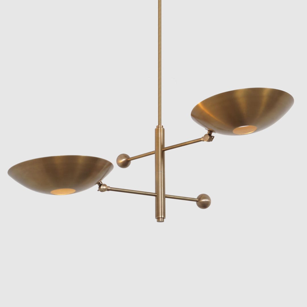 Handmade Double Curved Shade Brass Sputnik Ceiling Pendant Light ...