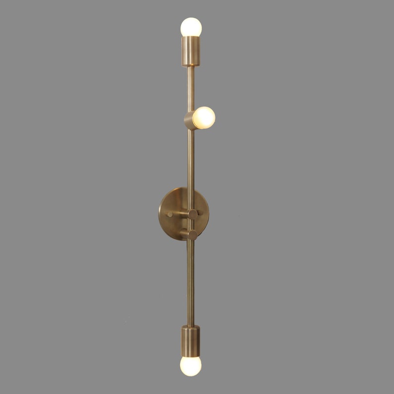 Handmade Brass Sputnik Wall Sconce Three Light Bare Bulbs Wall Lamp - Etsy