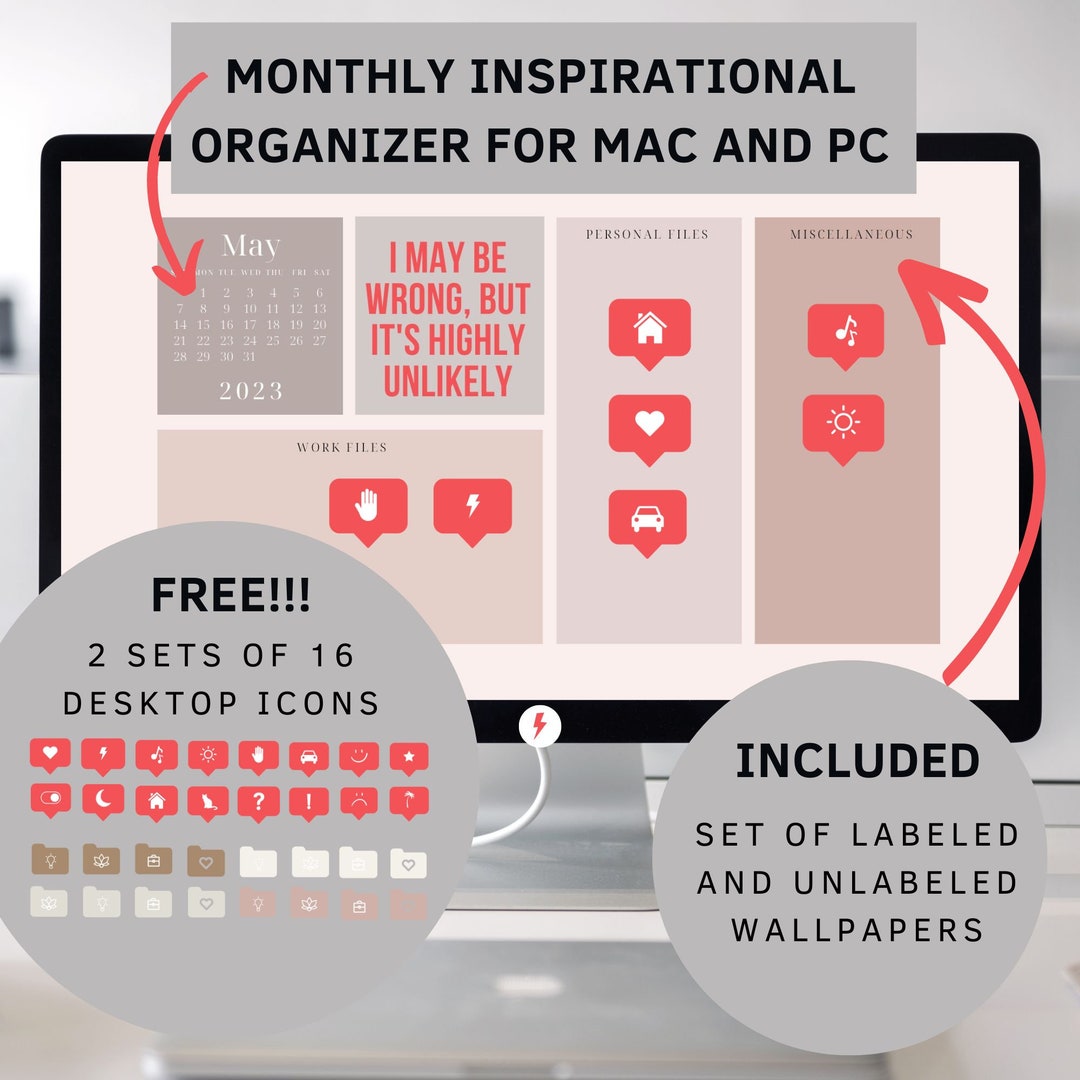 Monthly Desktop Background Organizer With Calendar 2023 and ...