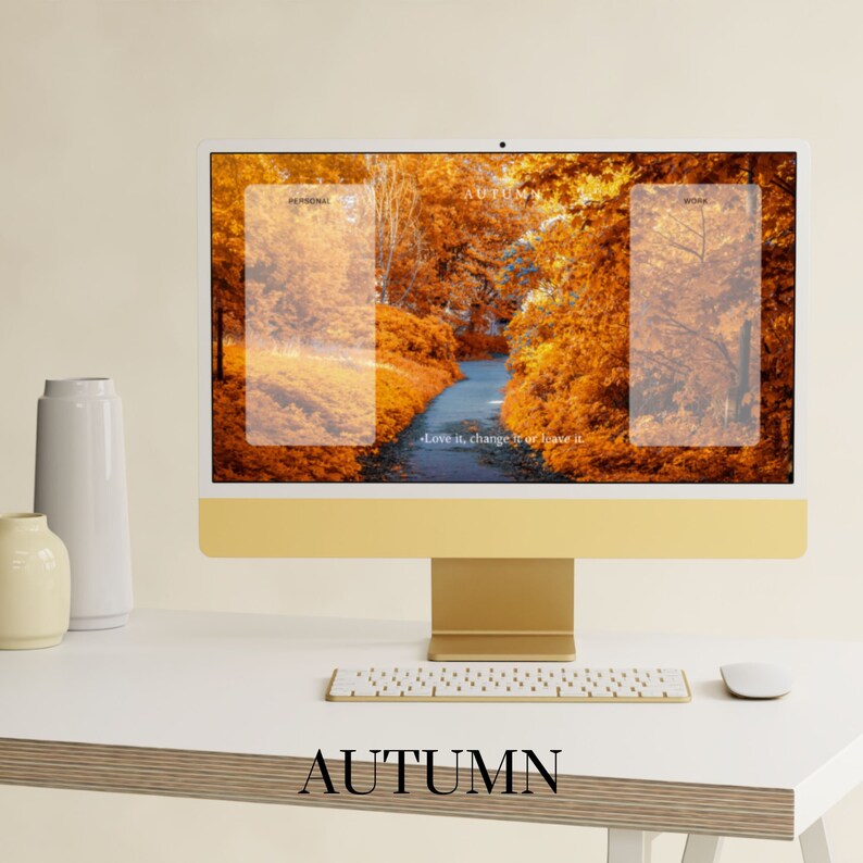 Seasonal Desktop Background Organizer With Different Landscapes - Etsy
