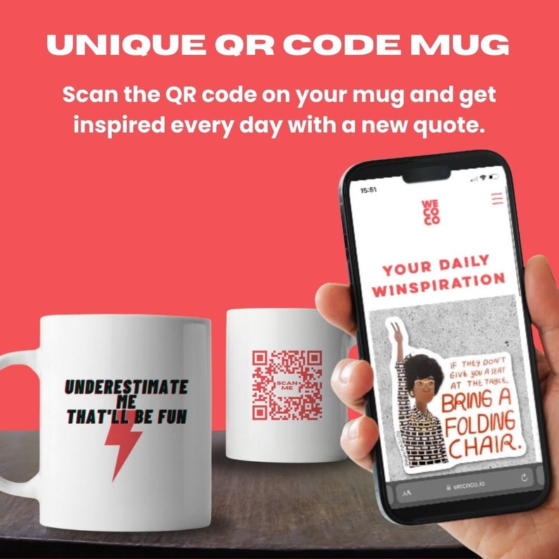 Unique QR Code Mug With Daily Changing Motivational Quotes ...