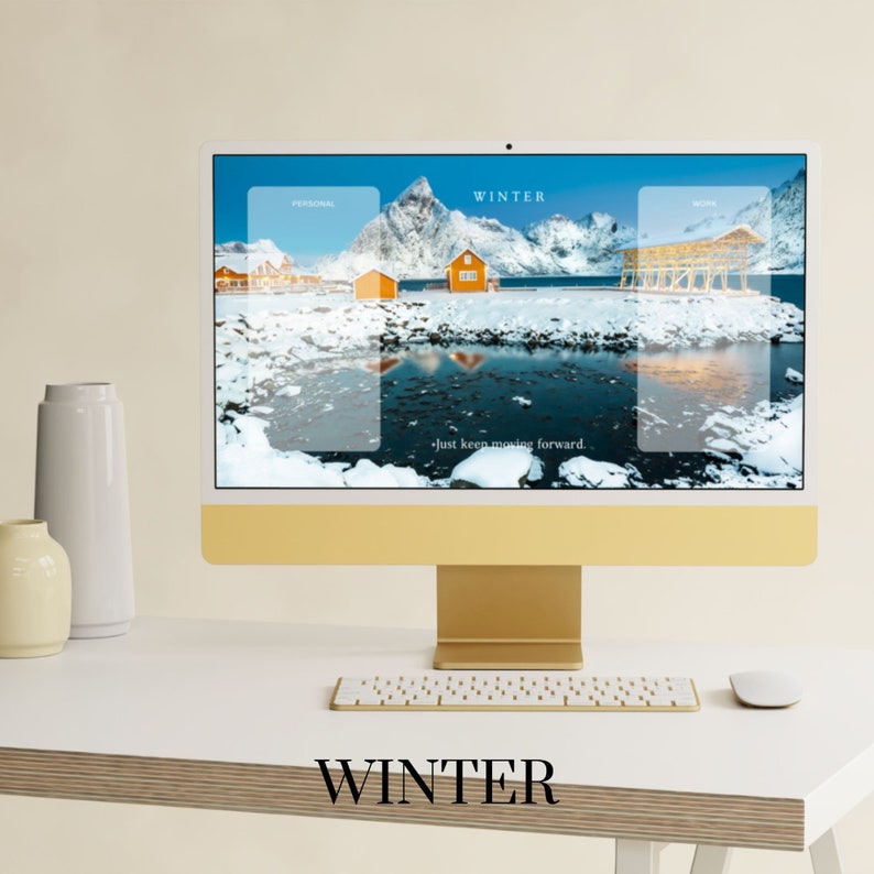 Seasonal Desktop Background Organizer With Different Landscapes - Etsy