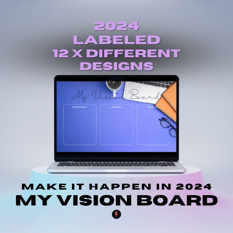 Vision Board Desktop Wallpaper Designs | Goal Setting Template ...