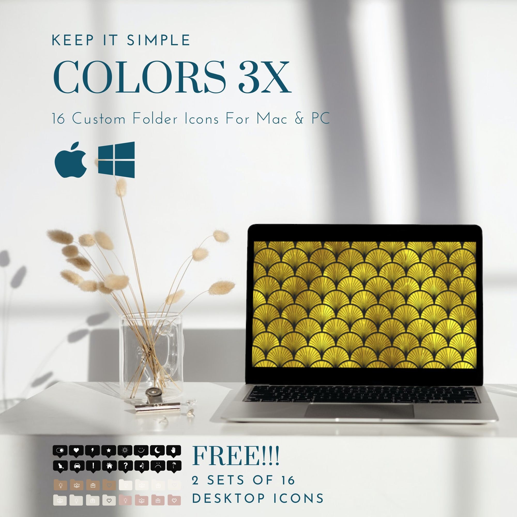 Colorful Desktop Background Organizer With in 3 Different Graphic ...