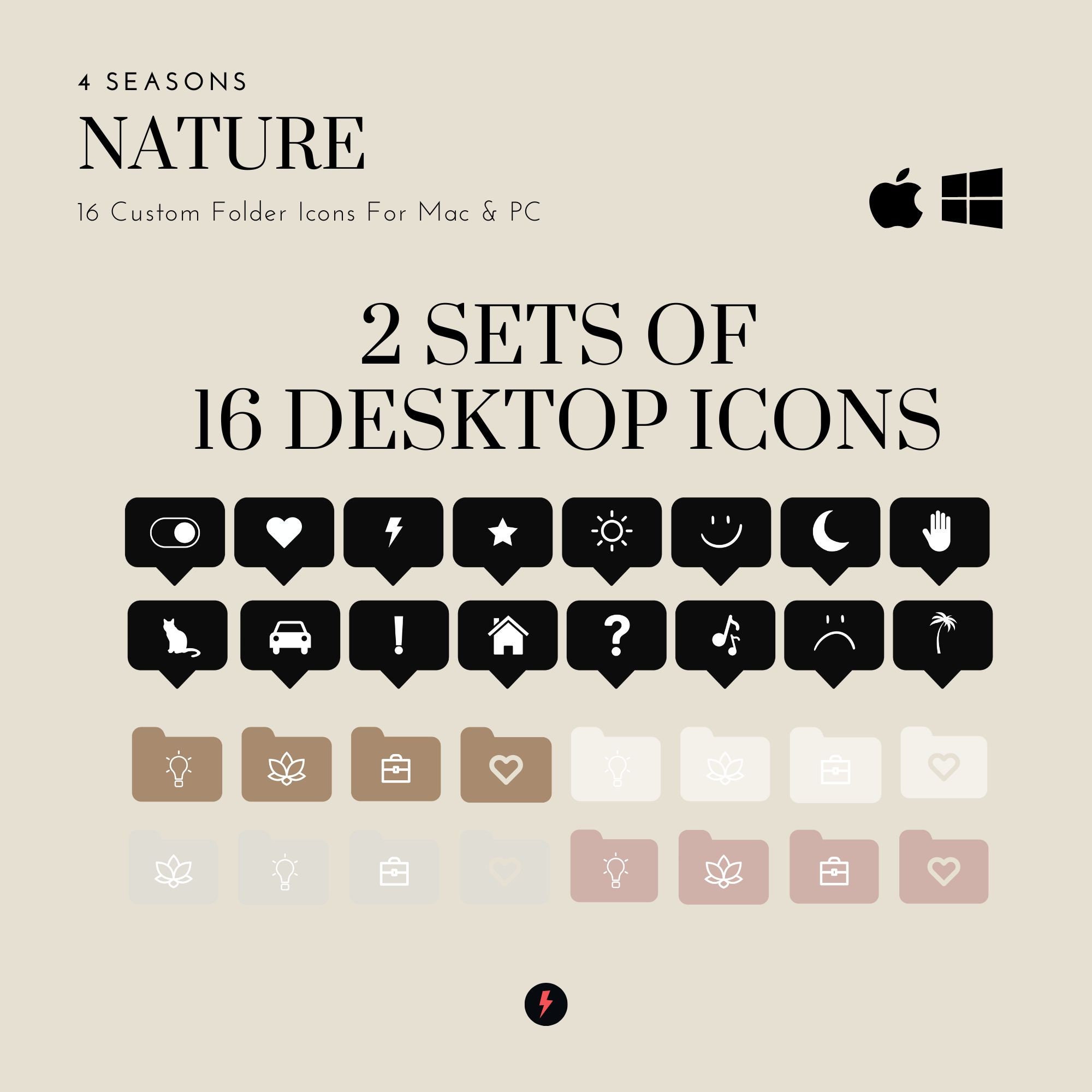 Seasonal Desktop Background Organizer With Different Landscapes - Etsy