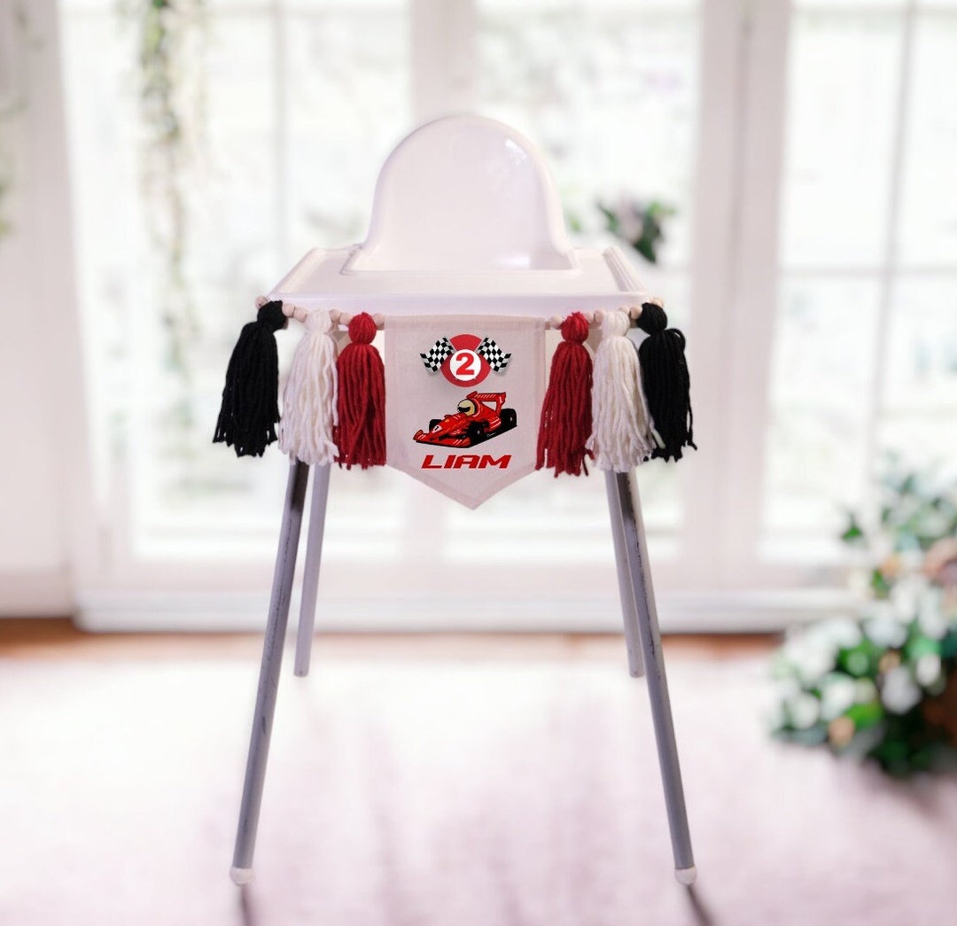 Fast One 1st Birthday Tassel Banner, Race Car Highchair Decoration ...