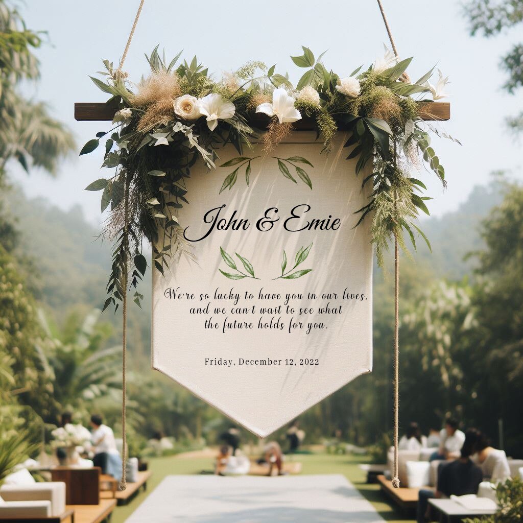 Wedding Fabric Welcome Sign, Modern Wedding Welcome Sign, Fabric Sign ...