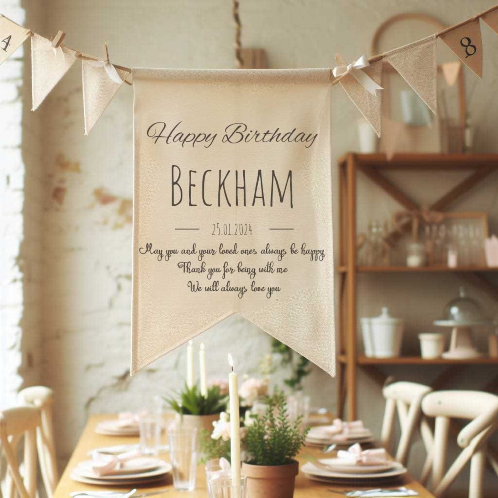 Happy Birthday Pennant, Party Decoration for Children's Birthdays ...