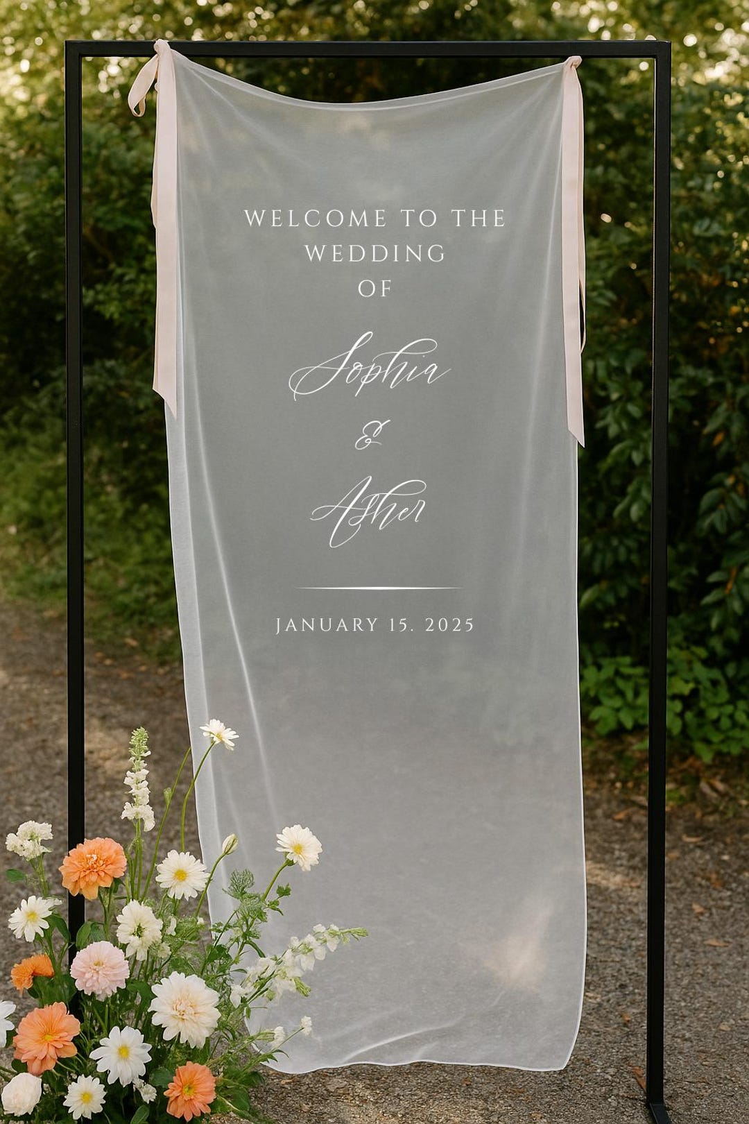 Fabric Wedding Welcome Sign, Personalised Wedding Welcome Sign, Custom ...