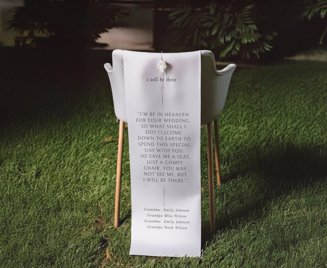 Wedding Memorial Reserved Sign, Personalized Memorial Sign, Memorial ...