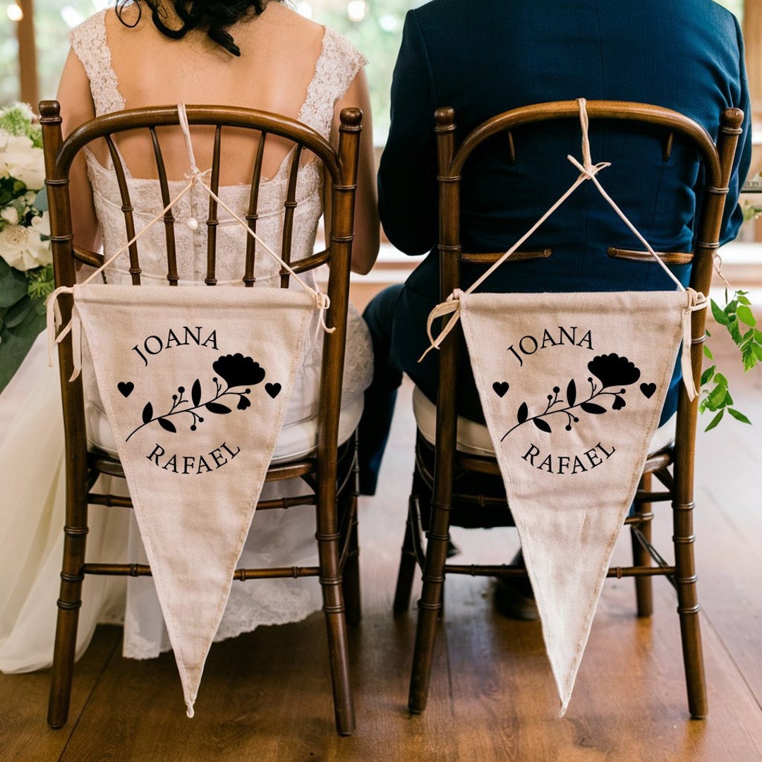 Wedding Bride and Groom Chair Sign, Bride Groom Chair Sign, Wedding Day ...