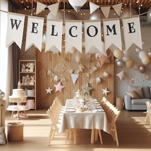 Happy Birthday Banner, Birthday Party Decoration, Fabric Garland ...