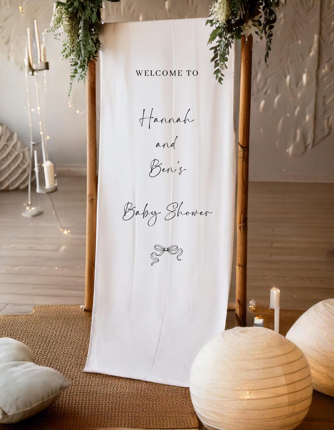 Custom Baby Shower Sign, Fabric Baby Shower Sign, Hello Baby Sign, Baby ...