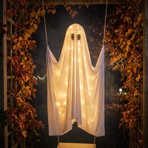 Fabric Ghost Halloween Decoration, Indoor Outdoor Porch Ghost Decor ...