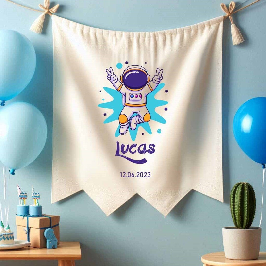 Astronaut Birthday Banner, Birthday Party Decoration, Space Theme ...