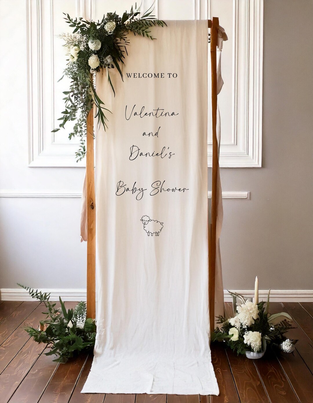 Custom Baby Shower Sign, Fabric Baby Shower Sign, Hello Baby Sign, Baby ...